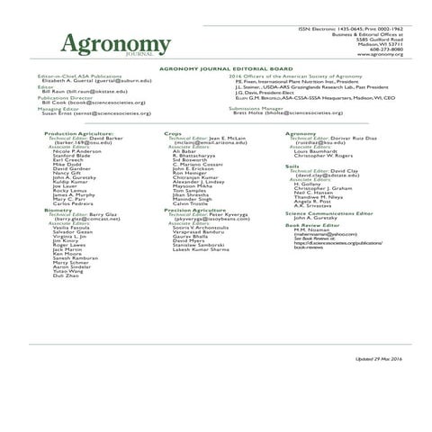Associate editor of agronomy journal | PDF
