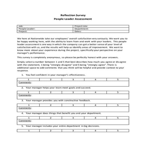 Reflection survey - Nationwide | PDF