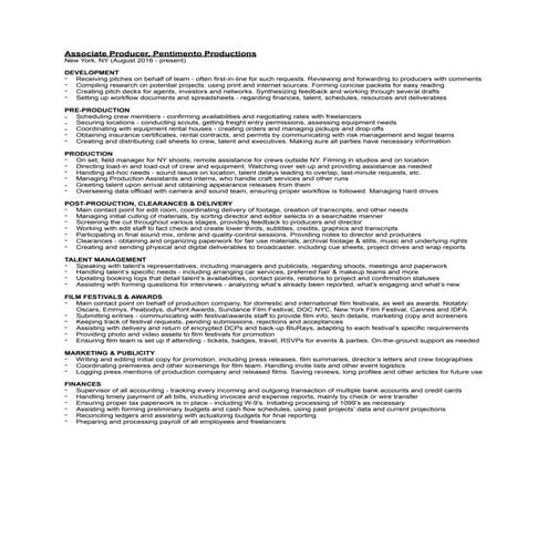 Associate producer responsibilities | PDF