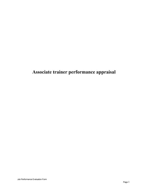 Fitness coach performance appraisal | DOC