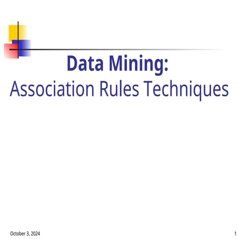 Data Mining Association Rules Techniquesppt Databases Computer 2952