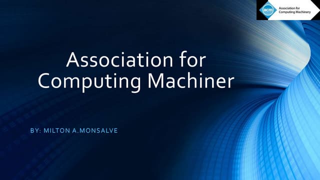 Association For Computing Machiner Acm Ppt