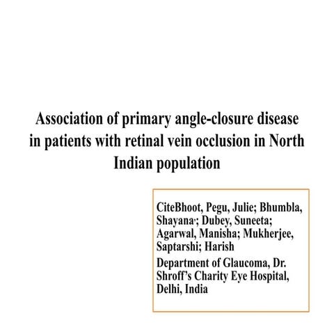 Association of primary angle‑closure disease in patients with retinal ...