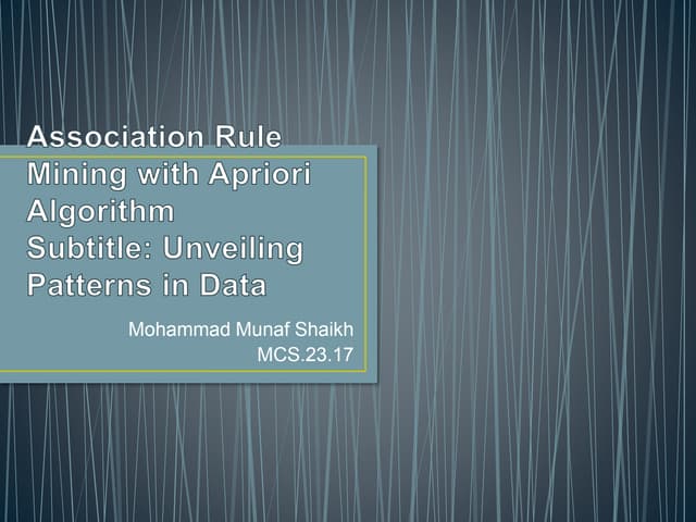 Association Rule Mining With Apriori Algorithmpptx 5727
