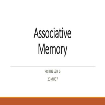 Associative Memory In Computer Architecture Ppt