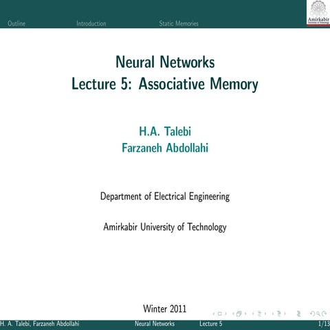 Associative memory network | PPTX