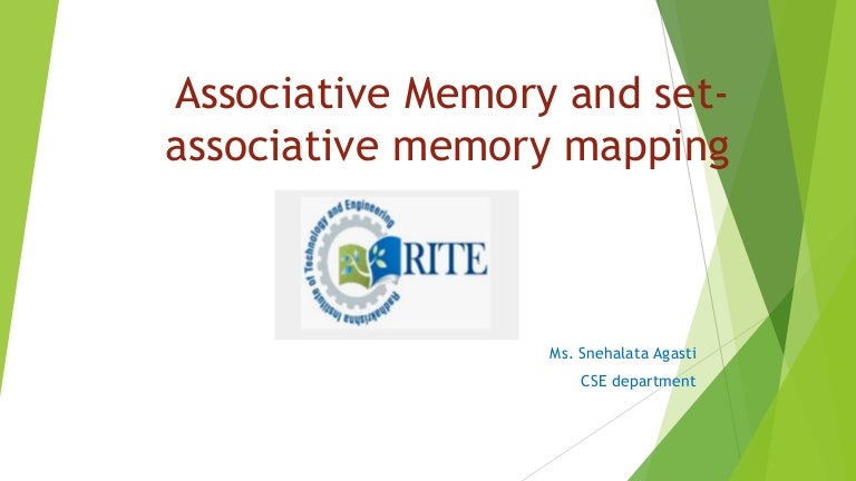 Associative Memory And Set Associative Memory Mapping 