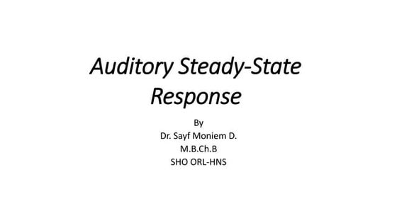 Auditory brainstem response (ABR) | PPT