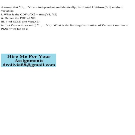 Assume that Y1, ... Yn are independent and identically distributed U.pdf