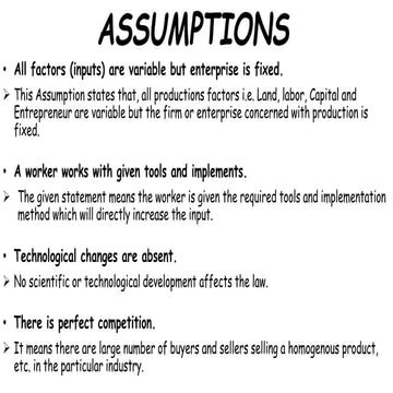 Assumptions business economics | PPTX