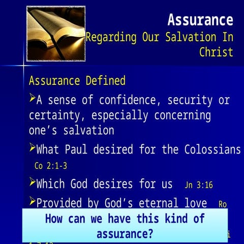 Assurance Bible Lessons Sunday Preaching | PPT