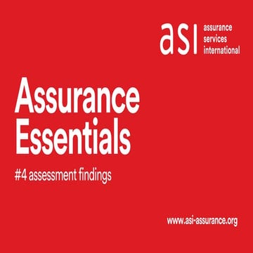 Assurance essentials #4 - ASI Assessment Findings | PDF