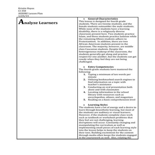 Russian Lesson Plan | DOCX