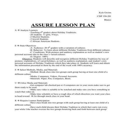 ASSURE Lesson Plan | DOCX