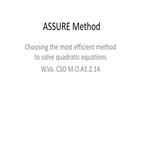 Assure method | PPTX