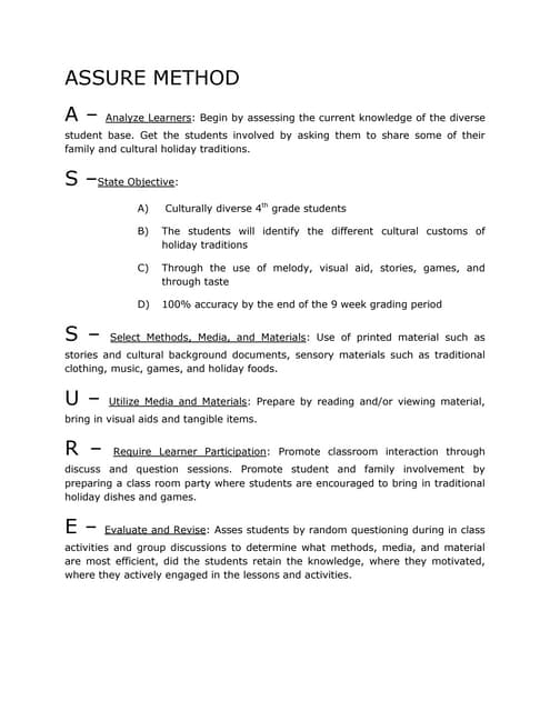 ASSURE Lesson Plan | PDF