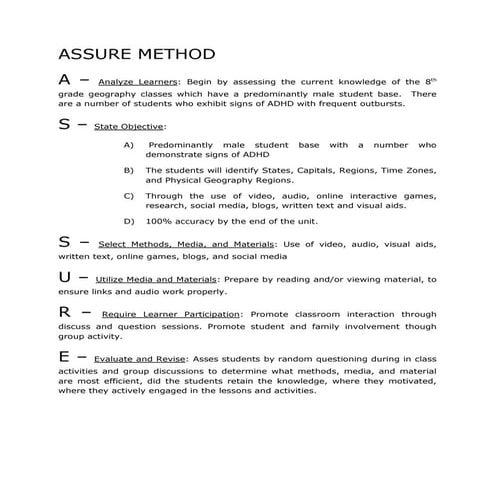 Assure method 2 | PDF