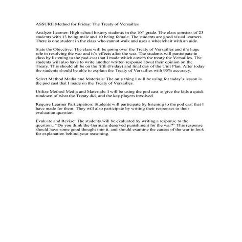 Assure method friday | PDF