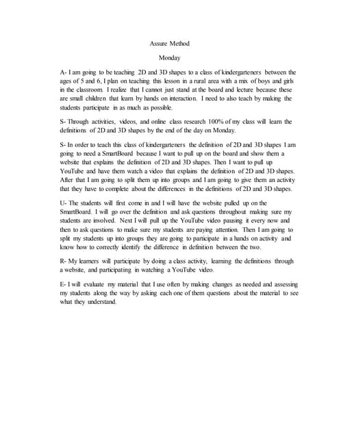 ASSURE Wednesday | DOCX | Educational Assessment | Education