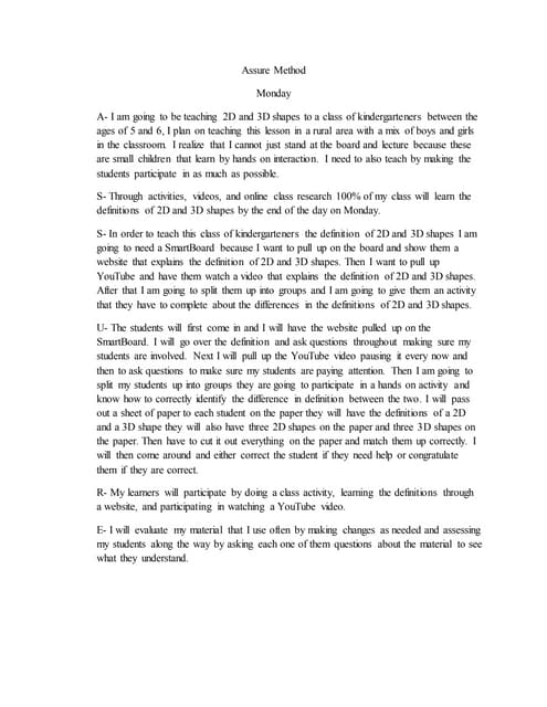 Assure method wednesday | DOCX