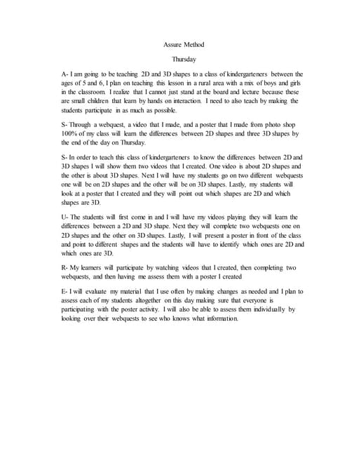 Assure method wednesday | DOCX