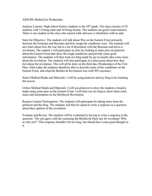 Assure method thursday | PDF