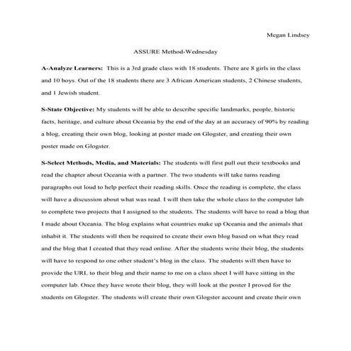 Assure method wednesday | PDF