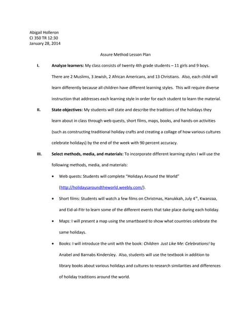 Assure lesson plan 2.0 | DOCX