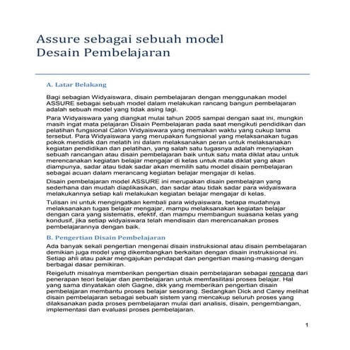 Assure sebagai sebuah model Desain Pembelajaran.pdf | Free Download