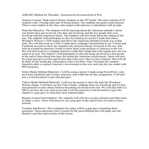 Assure Thursday | DOCX