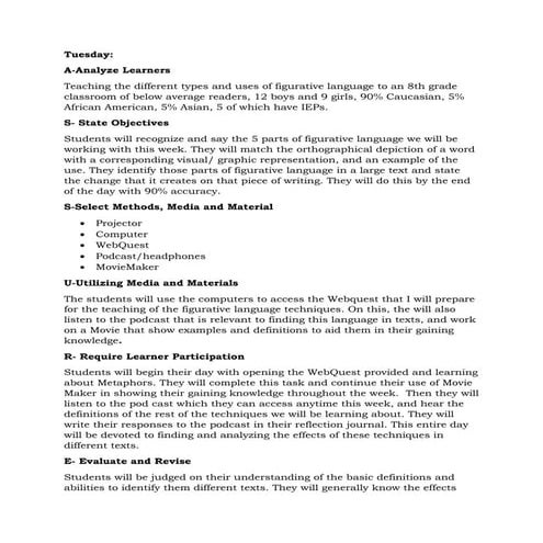 Figurative language lesson plan | DOC