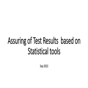 Assuring of Test Results based on Statistical tools.pptx