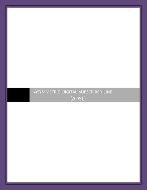 Dsl Digital Subscriber Line Pptx