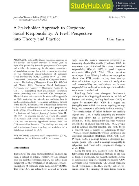 Csr abstract | PDF