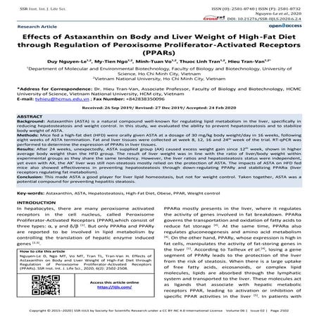 Astaxanthin_Liver_Diet_Regulation_Peroxisome_Proliferator_Activated ...