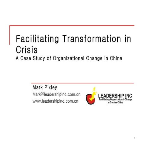 Facilitating Transformation in Crisis | PPT
