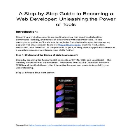 A Step-by-Step Guide to Becoming a Web Developer_ Unleashing the Power ...