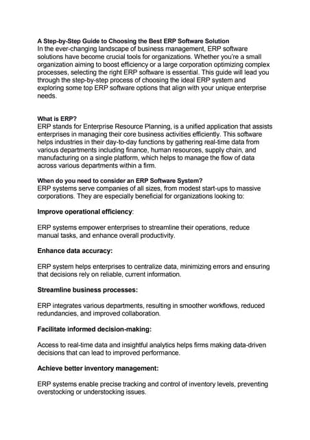 ERP Implementation Ultimate Guide: Best Practices and Pitfalls | PPT