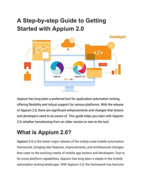 A Step By Step Guide To Getting Started With Appium 2 Pdf