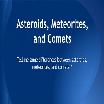 Asteroids, meteorites, and comets activity key | PPTX | Space and ...