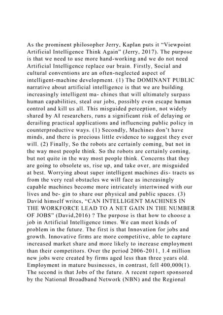 Impacts of artificial intelligence on jobs | PPTX