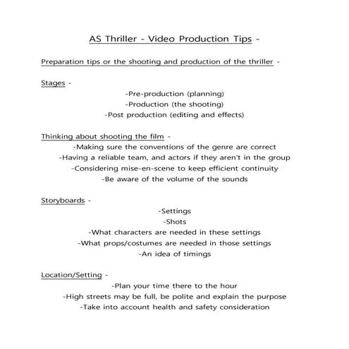 Unit 5 video production blog checklist | DOCX