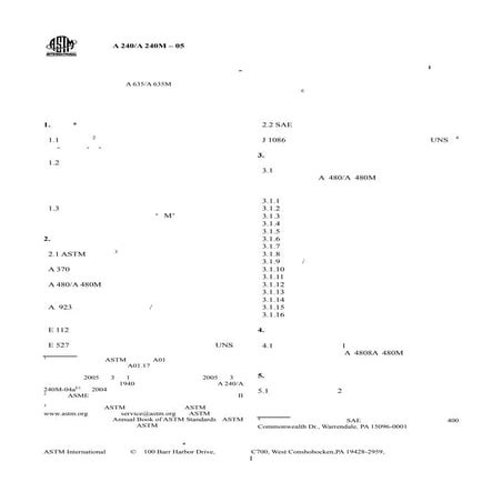 Astm a240-a240 m-05 | PDF