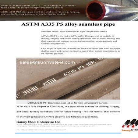Astm a335-p5-alloy-seamless-pipe | PDF