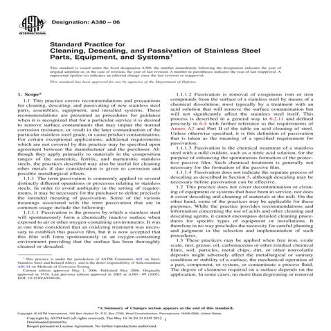 Astm a380 ss pickling_passivation | PDF