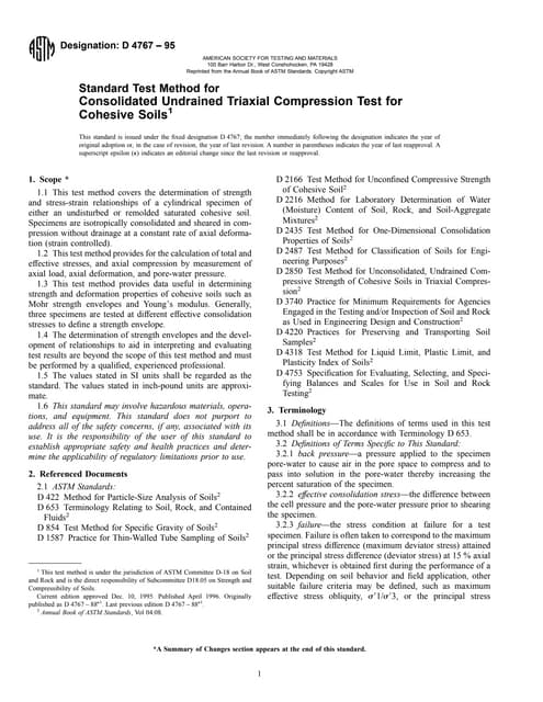 Astm d2938 unconfined compressive strength