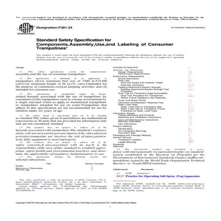 ASTM F381-24 Standard Safety Specification for Components, Assembly, Use, and Labeling of ...