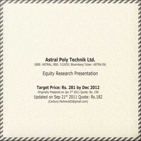 Astral Poly Technik Jan2011 Updated Sep2011 | PDF