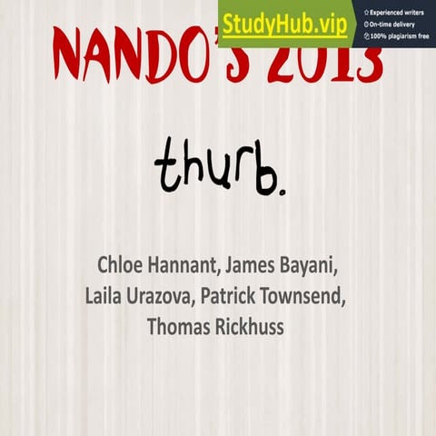 A Strategic Communications Plan For Nandos - Presentation | PDF