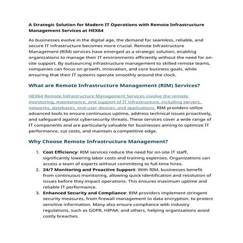 A Strategic Solution for Modern IT Operations with Remote ...